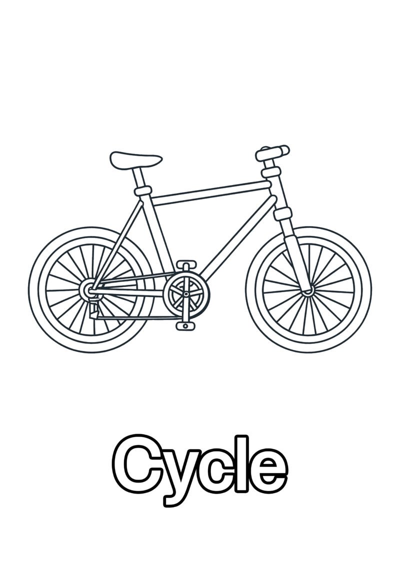 Cycle Coloring Page For Kids – Free Activity PDF Download - The ...