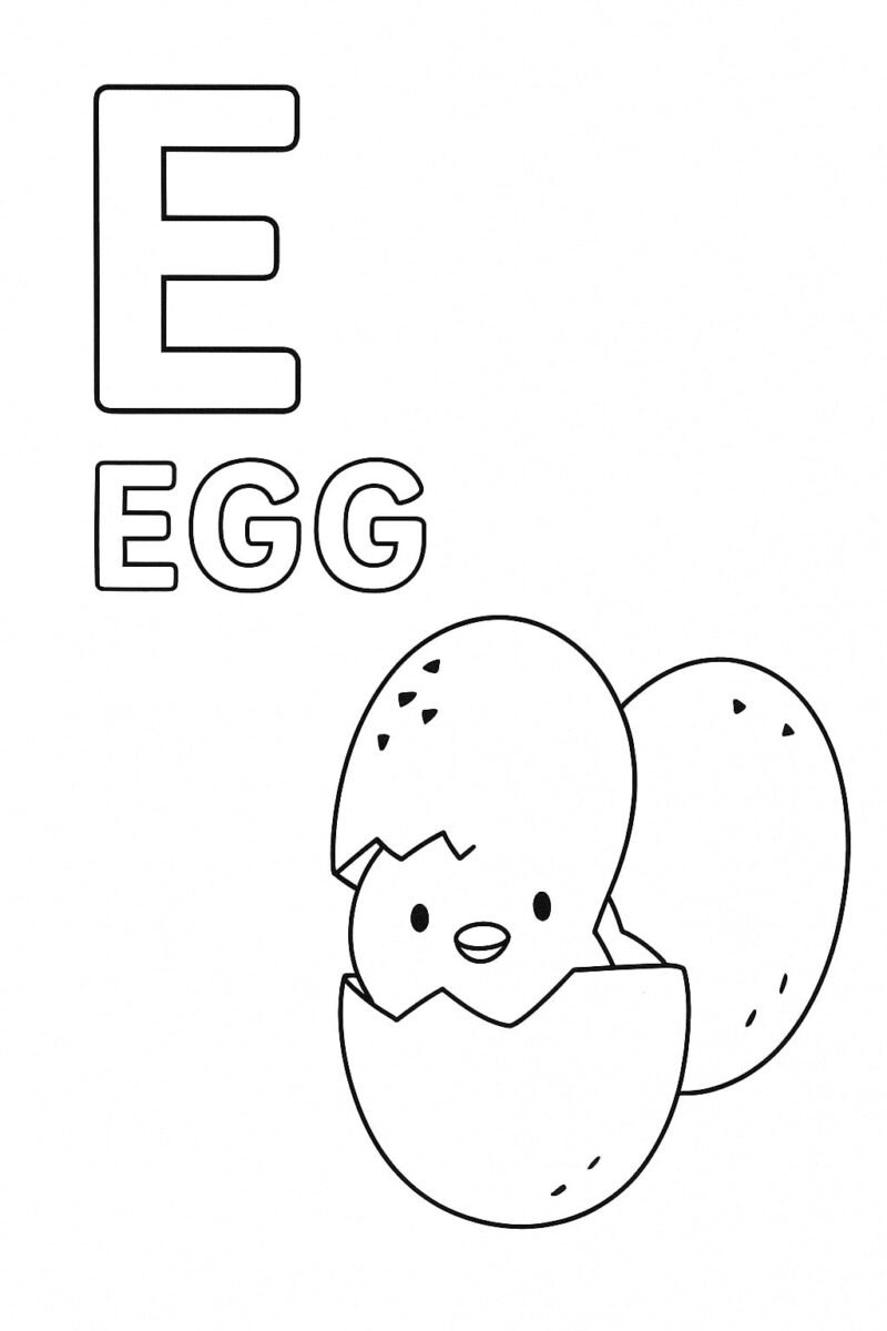 E Alphabet Coloring Pages – Free Activity PDF Download - The ...