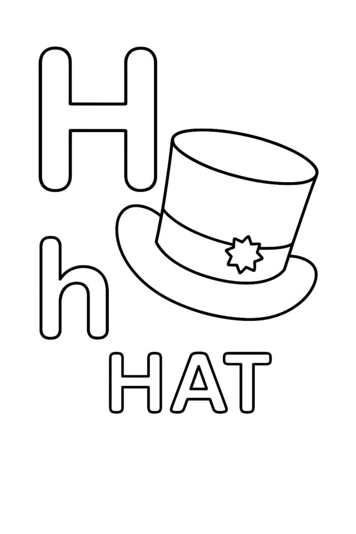 H Alphabet Coloring Pages – Free Activity PDF Download - The ...