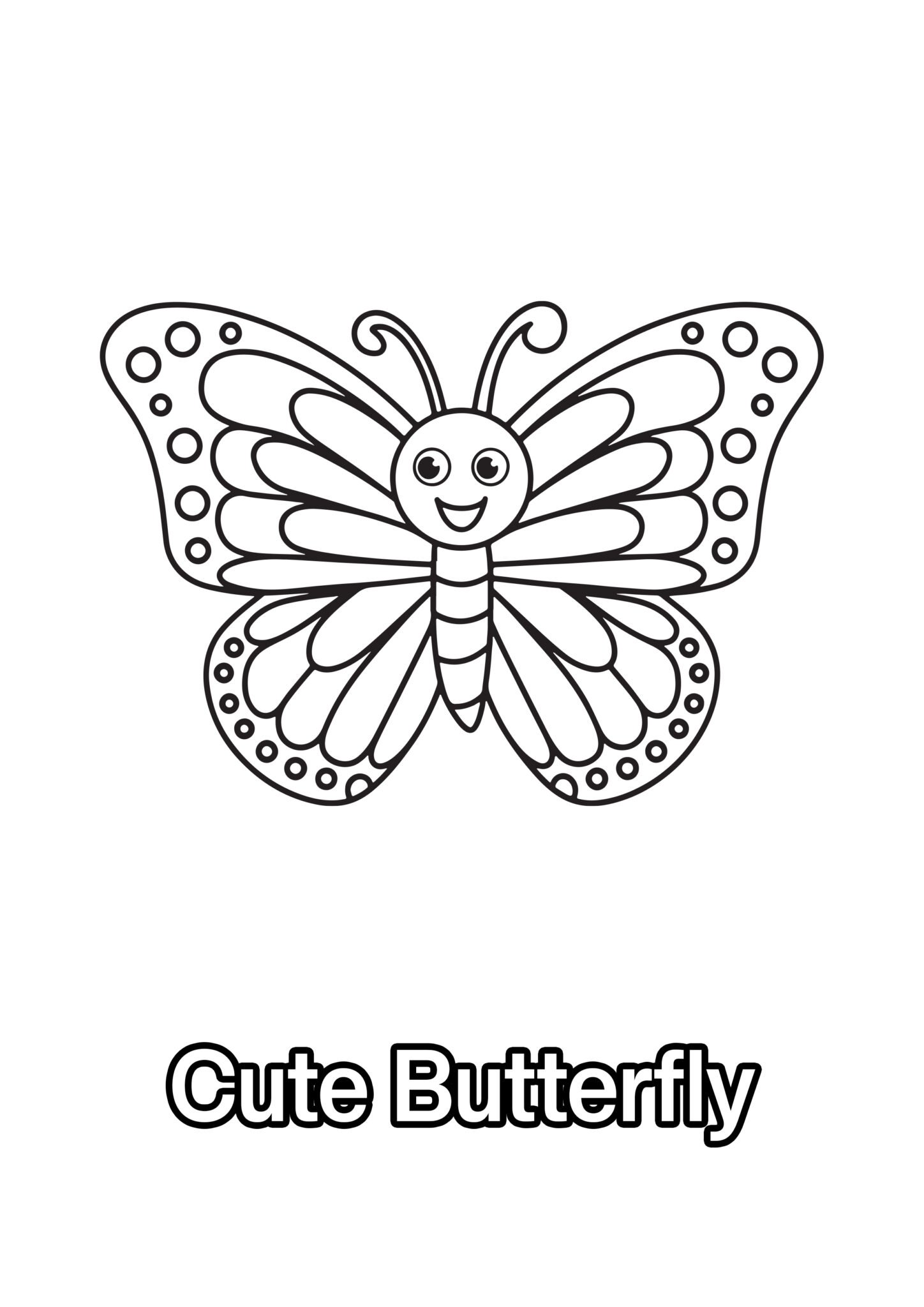 Cute Butterfly Coloring Page For Kids – Free Activity PDF Download ...