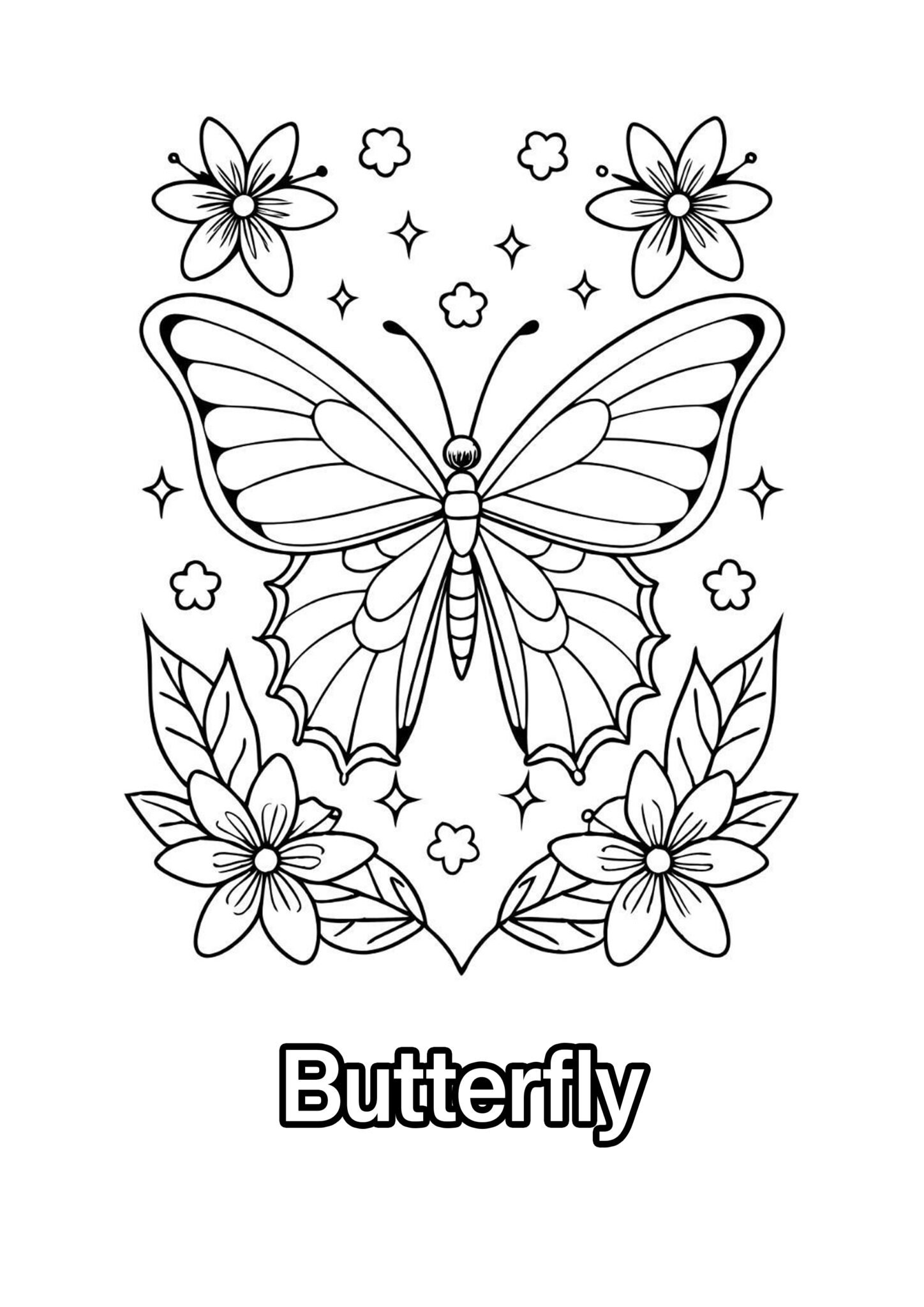 Appealing Butterfly Coloring Page For Kids – Free Activity PDF Download ...