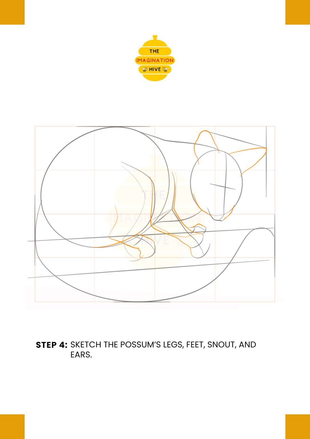 How to Draw a Possum Step by Step - The Imagination Hive