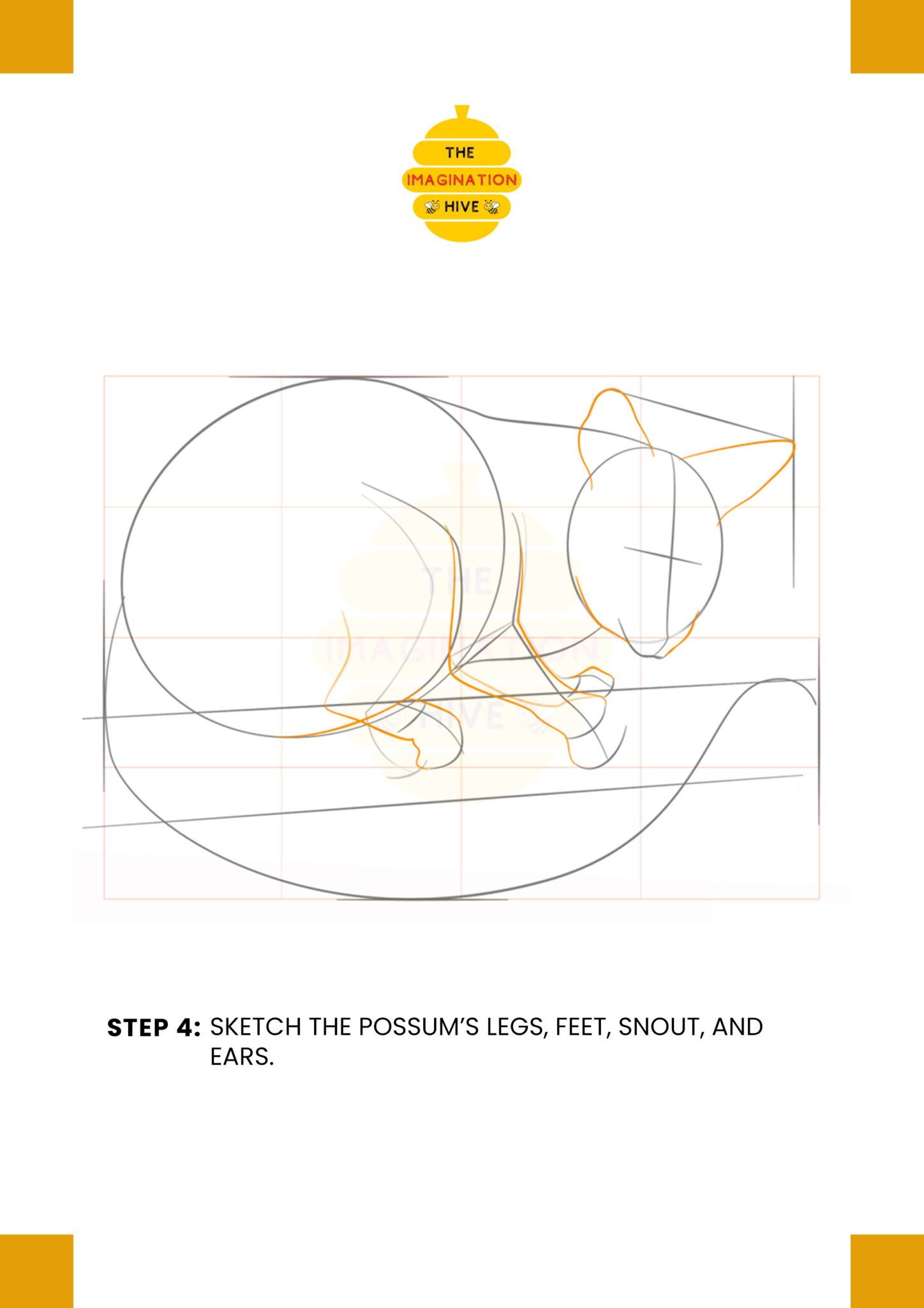 How to Draw a Possum Step by Step - The Imagination Hive