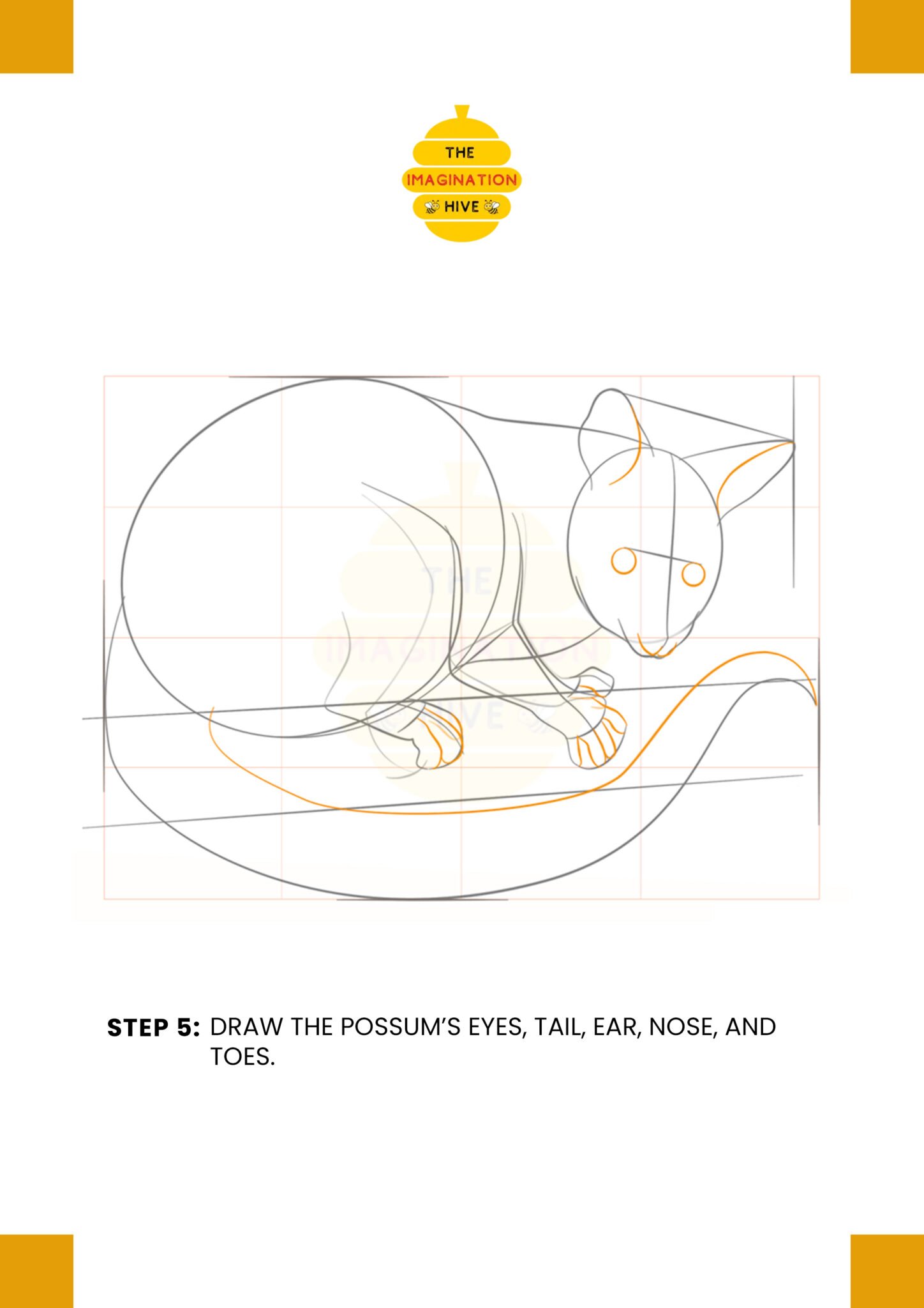 How to Draw a Possum Step by Step - The Imagination Hive