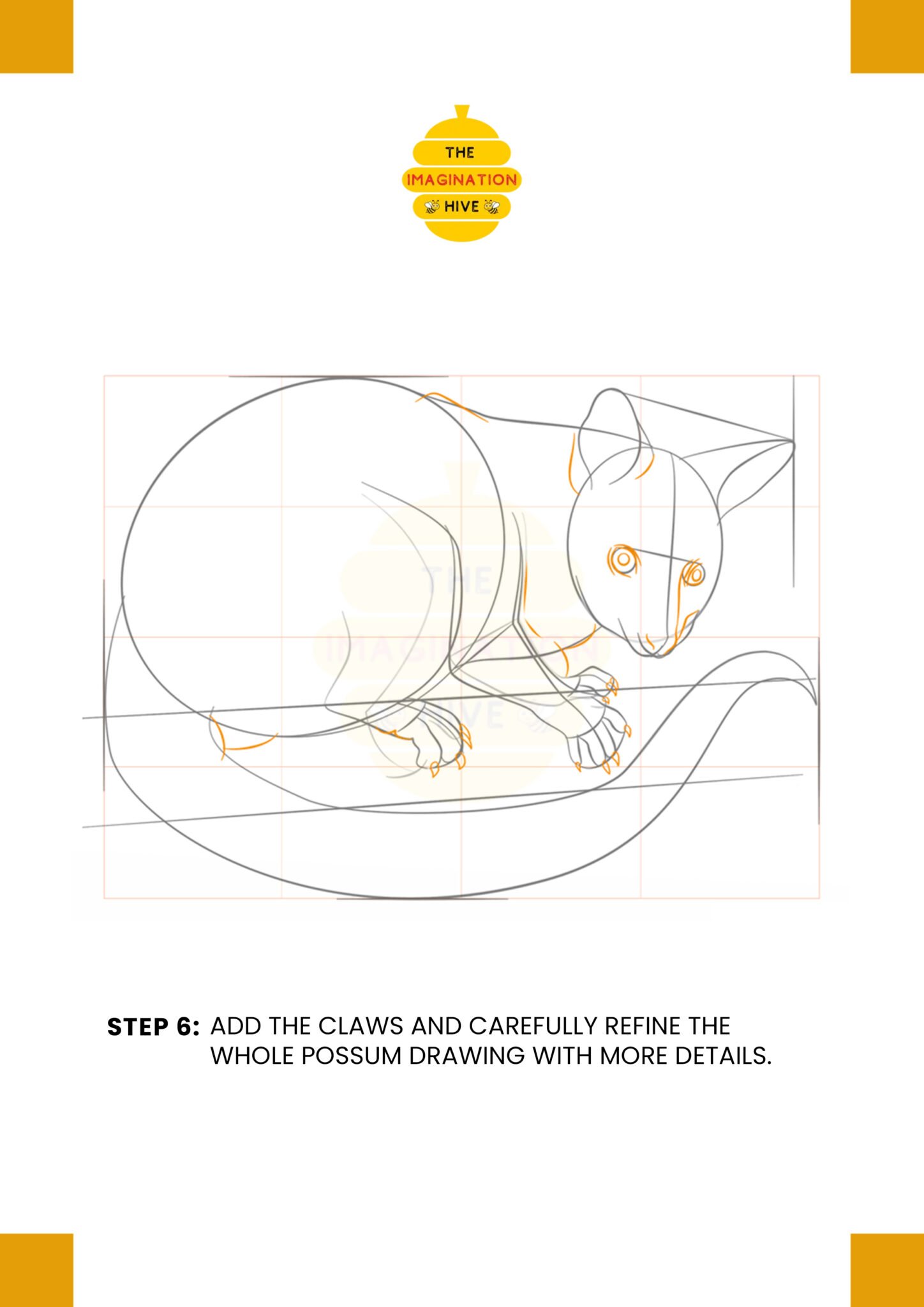 How to Draw a Possum Step by Step - The Imagination Hive
