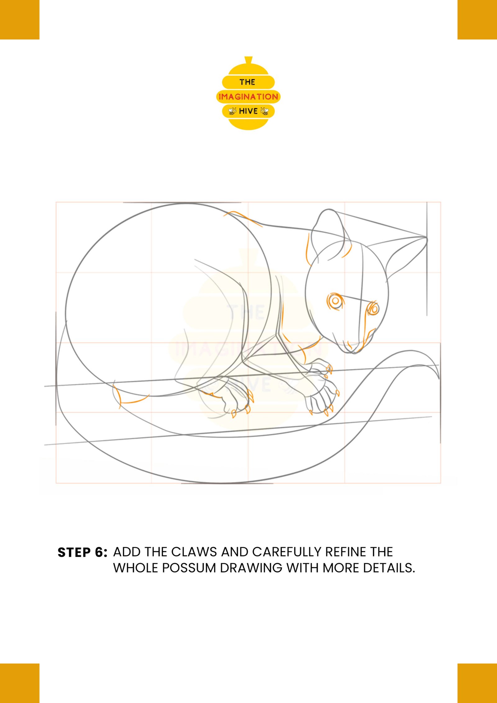 How to Draw a Possum Step by Step - The Imagination Hive