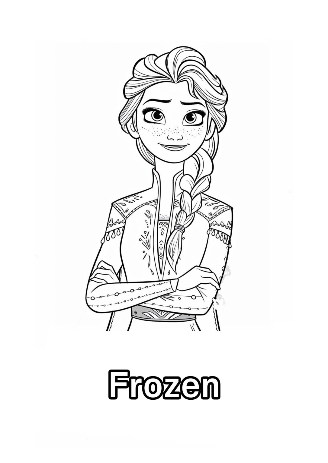 Frozen Elsa Portrait Coloring Page For Kids – Free Activity PDF ...