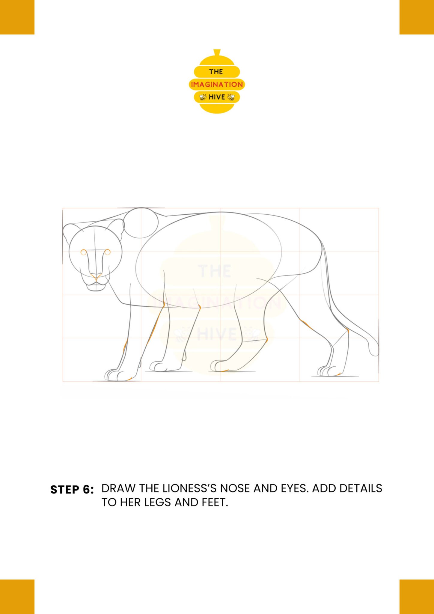 How to Draw a Lioness Step by Step - The Imagination Hive