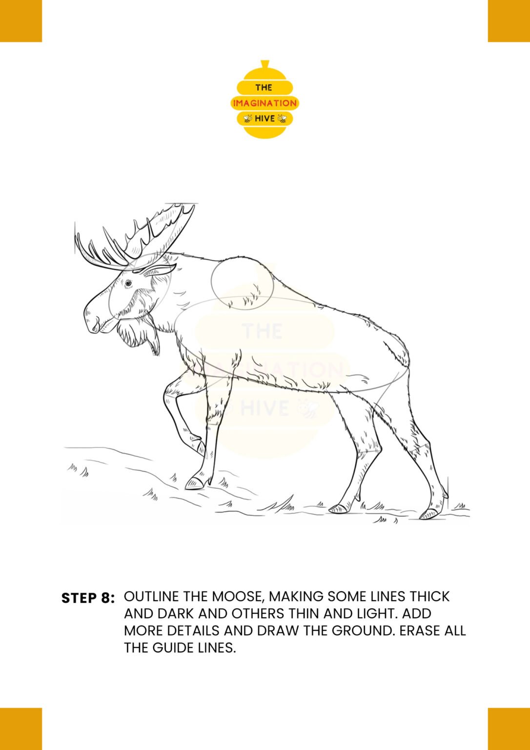 How to Draw a Moose Step by Step - The Imagination Hive